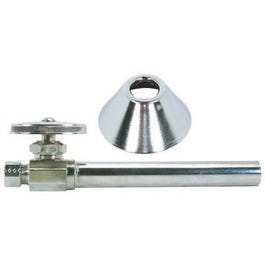 Chrome Straight Sweat Stop Valve, 5/8 x 3/8-In. With 5-In. Extension ...